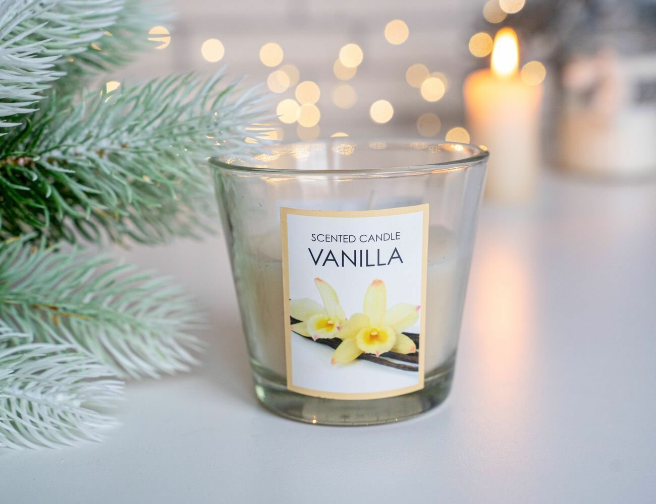 Ароматическая свеча в стекле ваниль, 8 см, Koopman International 420900180-3