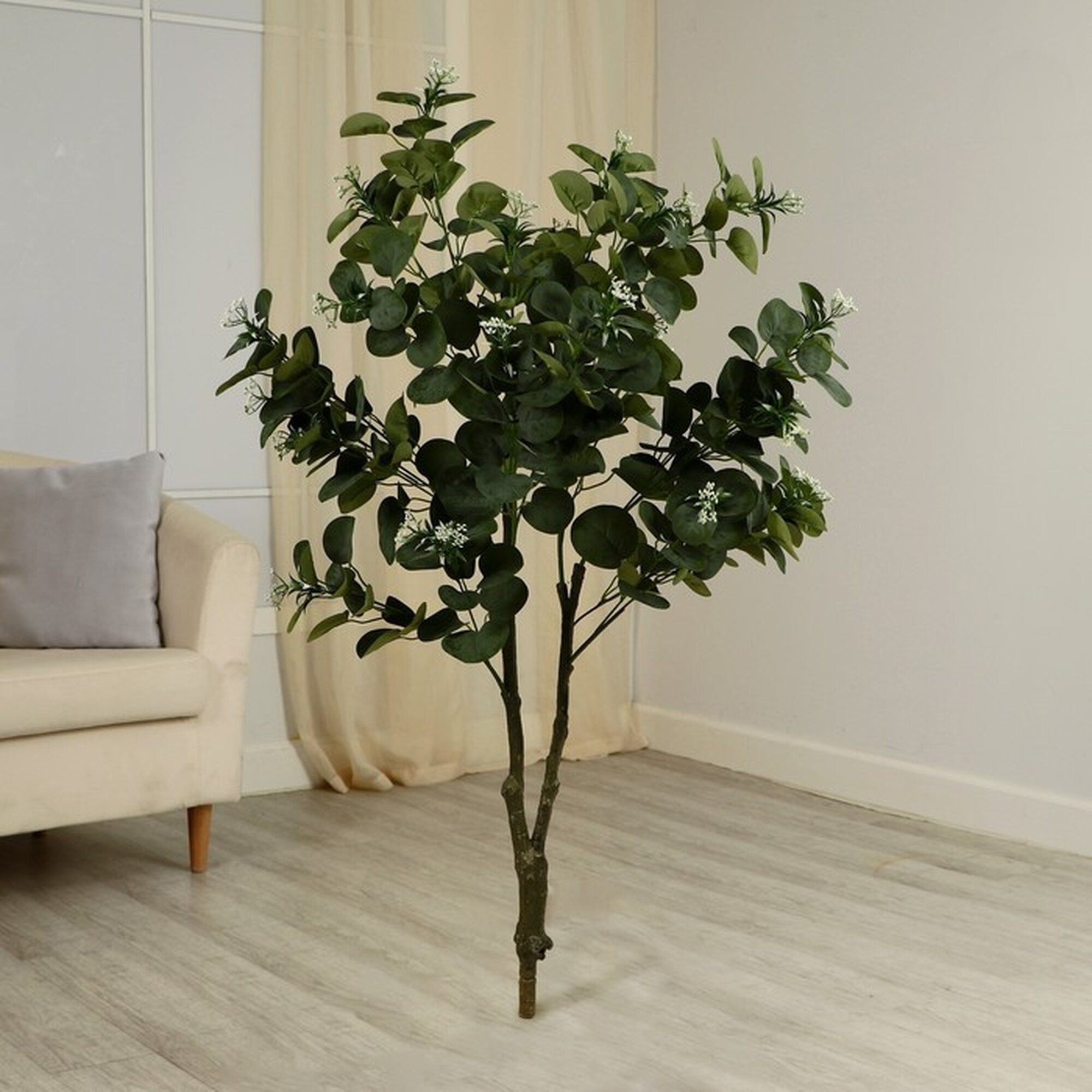 Искусственное дерево "Эвкалипт комнатный", 120см, пластик, зелёное