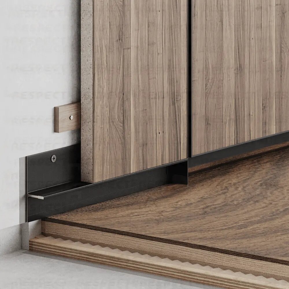 Теневой профиль (скрытый плинтус) RESPECT для панелей или плитки 51*17.5мм 2 метра 1 шт, цвет черный муар