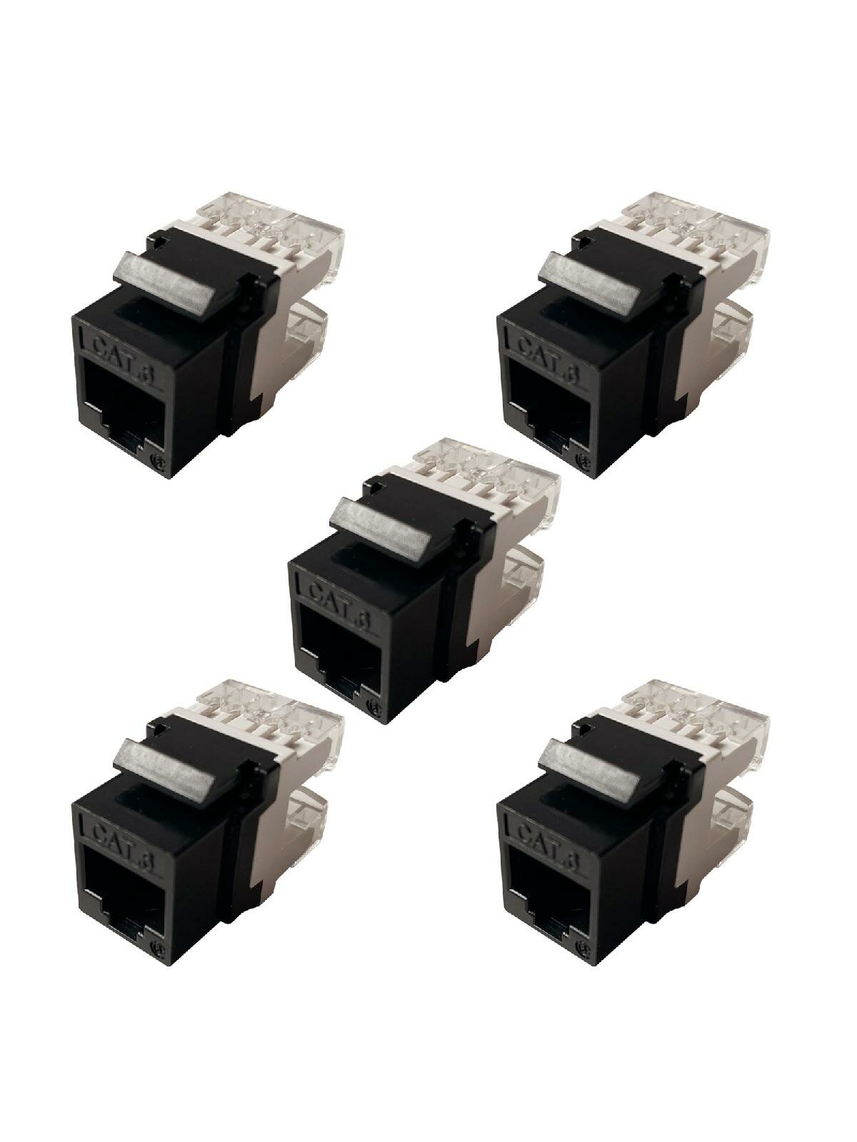 5-Pack CAT6 RJ45 Insert Keystone LAN Coupler Plug T568A/B Network Module Slot For Internet Jack Ethernet Connector