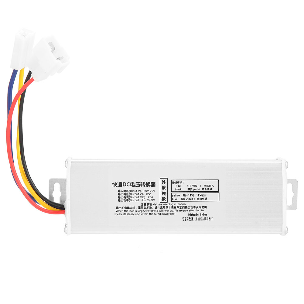 Трансформатор напряжения Адаптера преобразователя постоянного тока от 36-72 В до 12 В 20A 240 Вт (внешняя проводка)