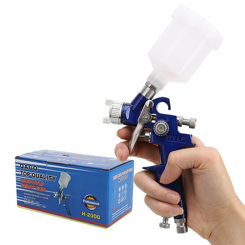 Краскопульт пневматический HVLP бачок 125 мл, сопло 1,0/0.5/0.8 мм, распылитель краски