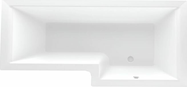 Акриловая ванна Marka One Linea У73603 R без опоры 165x85 см, правая, пристенная, белая, асимметричная