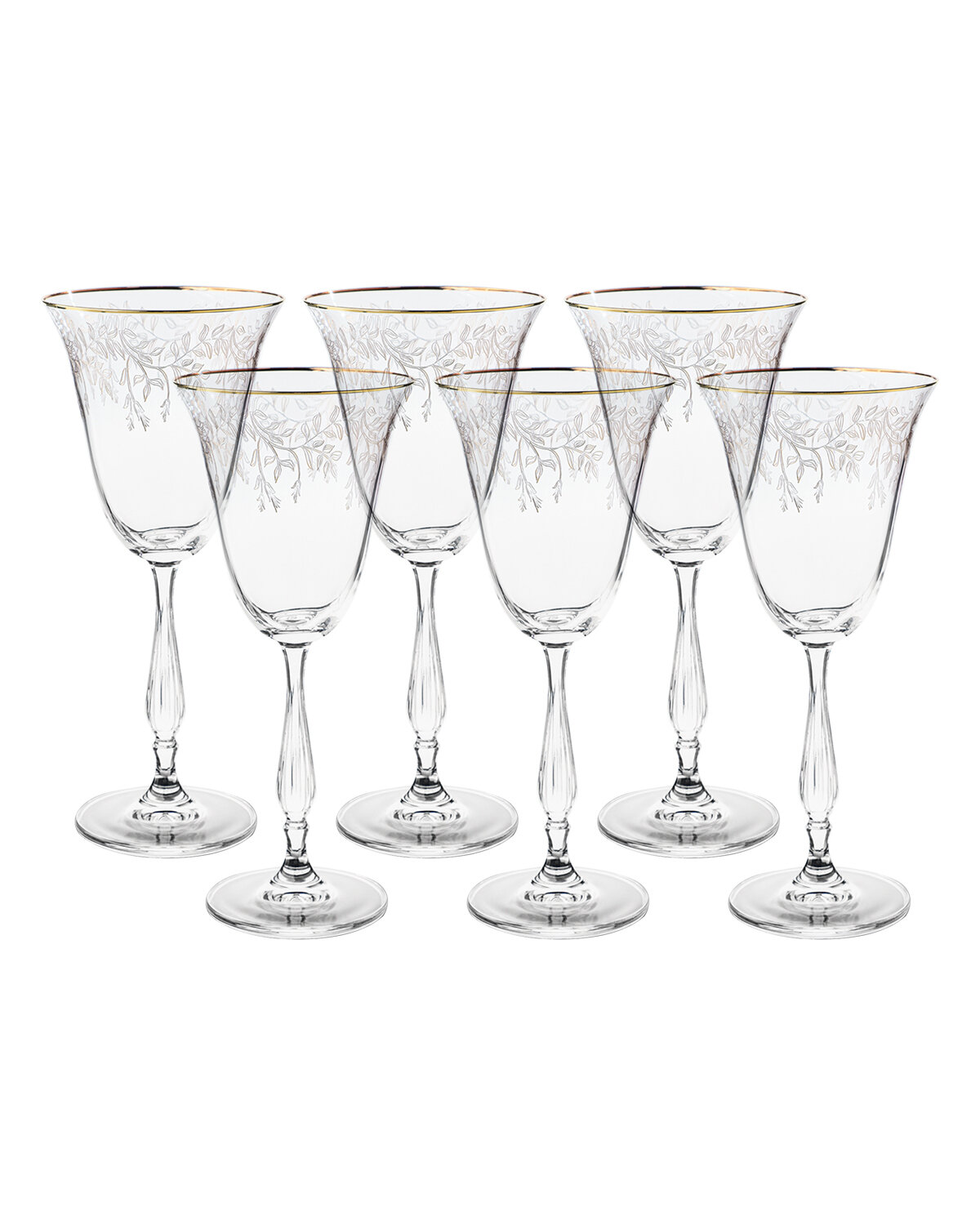 Бокал для белого вина "FREGATA", декор "Панто, затирка золото, отводка золото", 185 мл (6 шт), Crystal Bohemia/ БСС0155