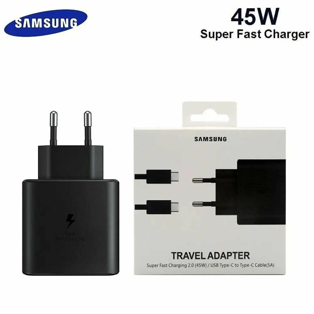 Сетевое зарядное устройство Samsung USB Type-C 45W Black (с кабелем)