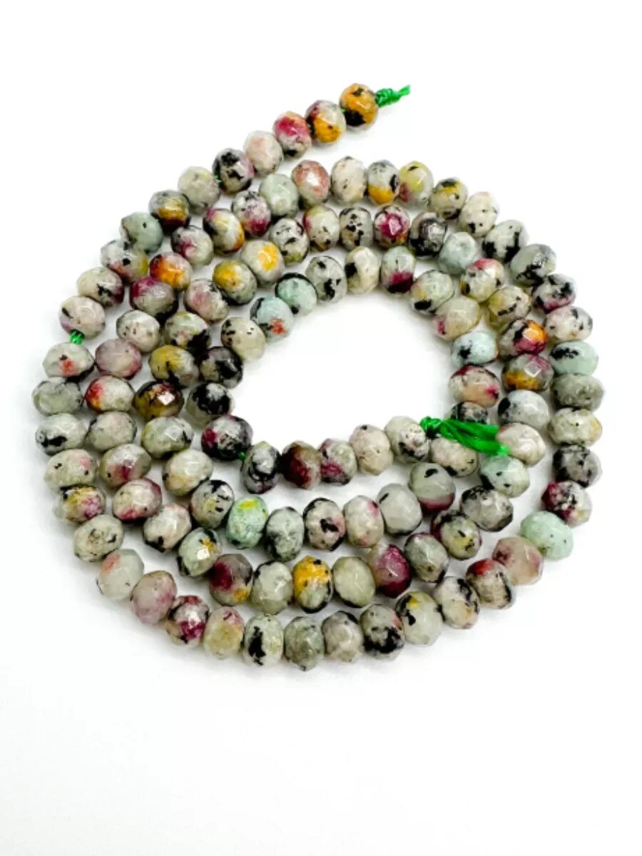 1092 Бразильский агат для чокера серый разноцвет 3x4 мм 1 ед