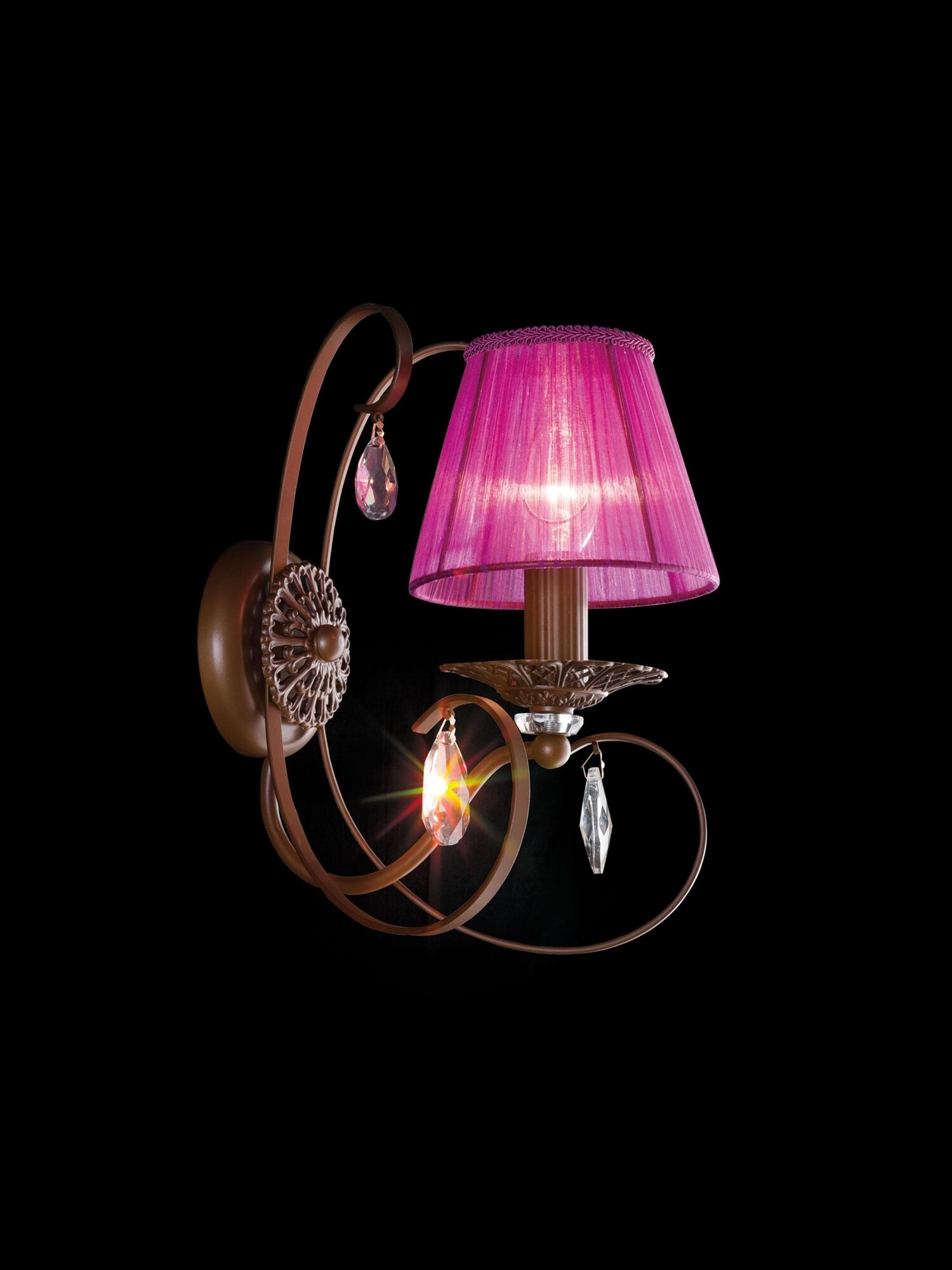 Бра Citilux Марлен CL411311 кофейный цвет, без абажура, 18х28х21 см, декор с хрусталем