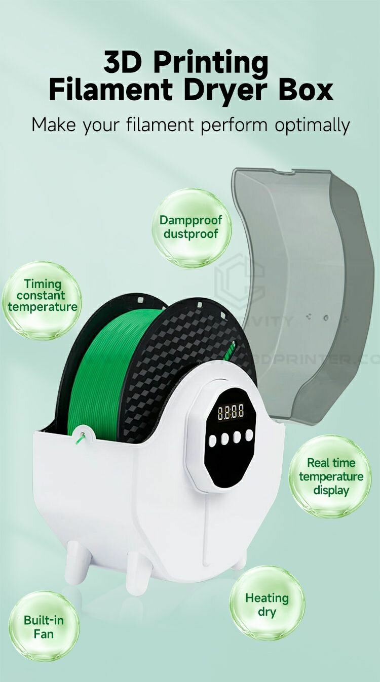 3D ручка Коробка для сушки нити накала, коробка для сушки PLA ABS 24V-2A 48W для 3D-принтера