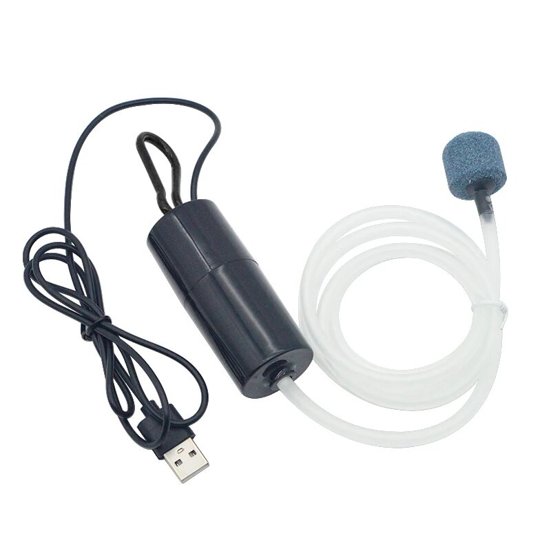 Бесшумный USB компрессор для аквариума TUNFAN, черный, темно-синий