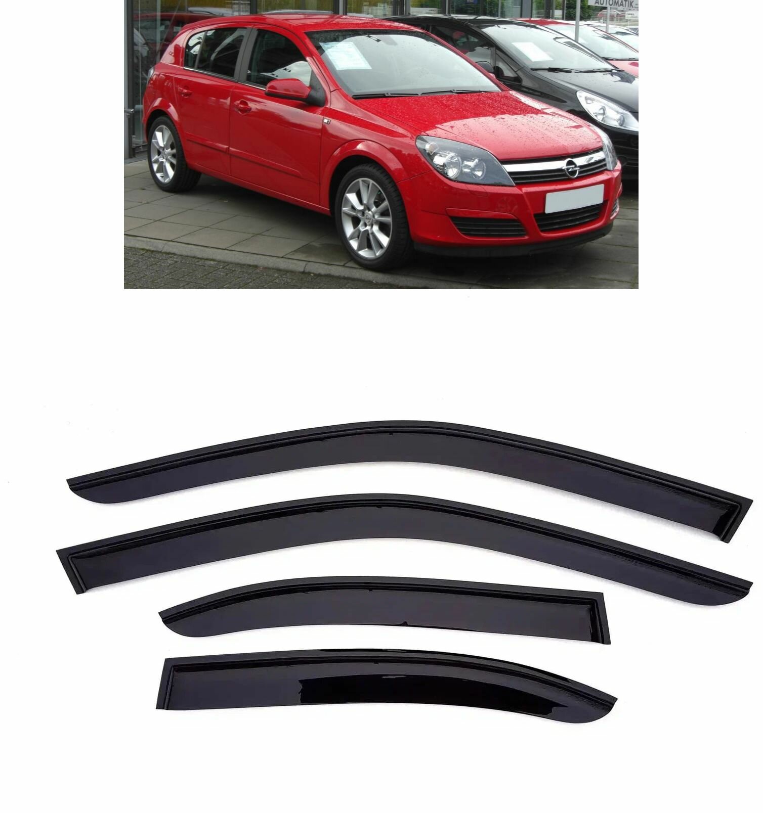 Дефлекторы боковых окон OPEL Astra Опель Астра H 5дв. хэтчбек (2004-2007)