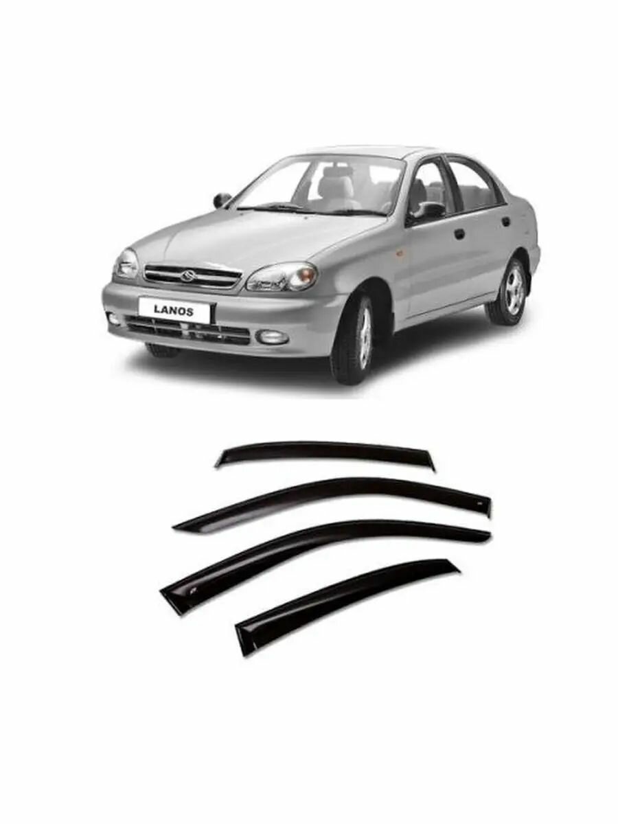 Дефлекторы боковых окон CHEVROLET Lanos 1, 2 Шевроле Ланос / ZAZ Sens Заз Сенс