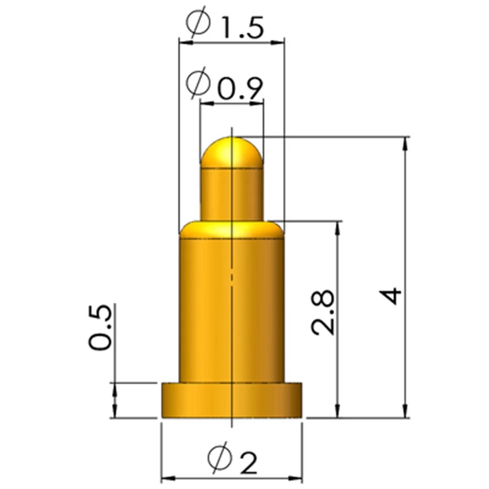 HBXINTAO SMT Pogo Pin Коннектор 1.8-12 мм 100pcs, 4.0mm