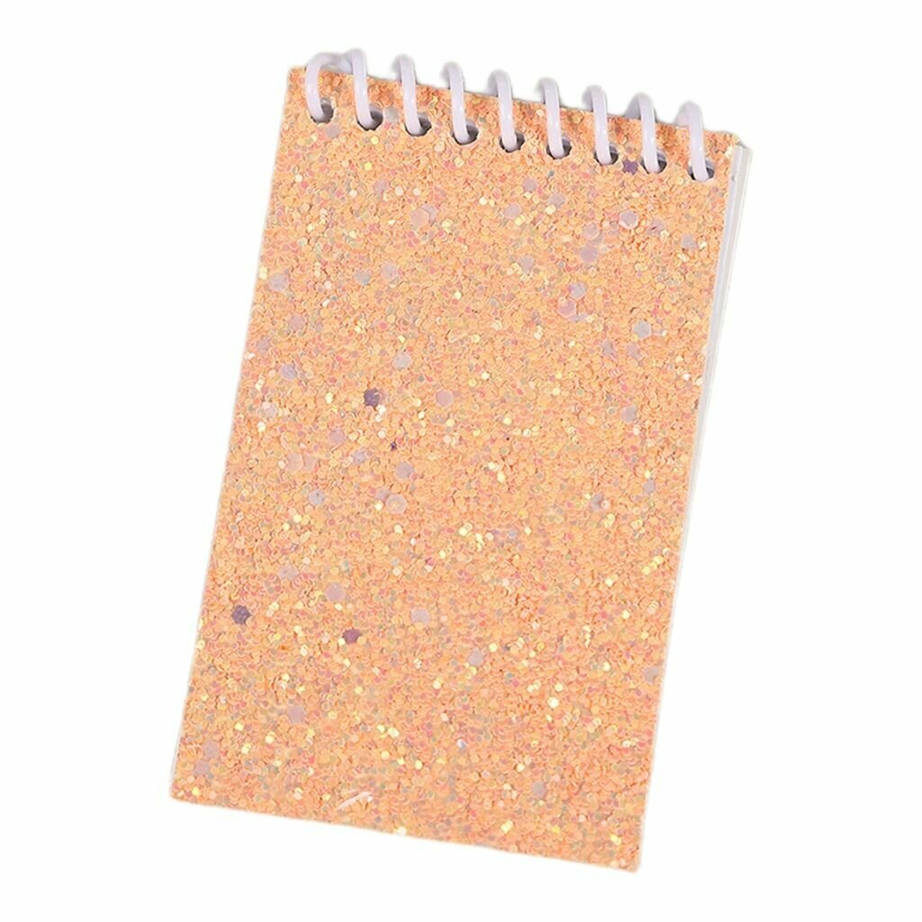 Блокнот, A7 непрозрачный дневник с блестками - коралловый, 1 шт, 20 листов,