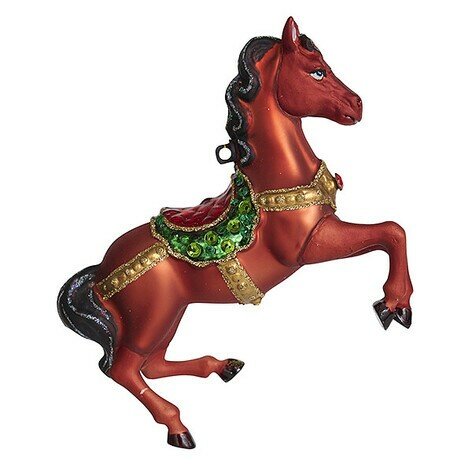 Игрушка на елку Лошадь цирковая, 11.5 см, гнедая
