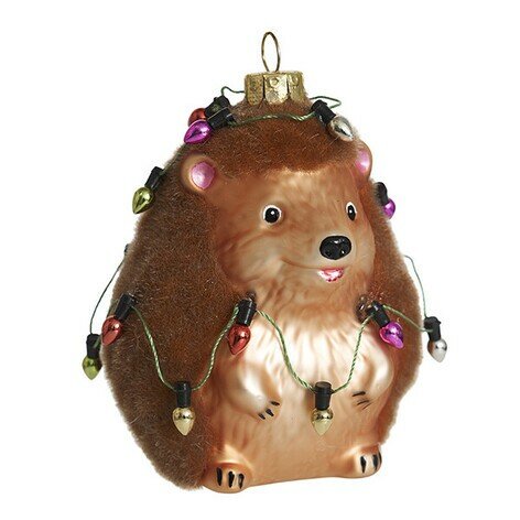 Игрушка на елку Ежик пушистый 10см