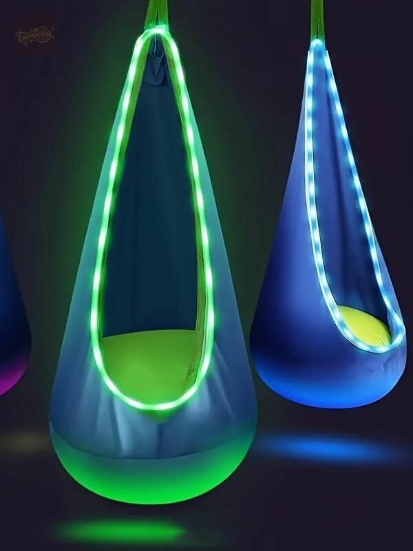 Светодиодное детское кресло-качалка, крытый нейлоновый мешок-кокон, гамак с надувной подушкой, кресло-качалка для объятий