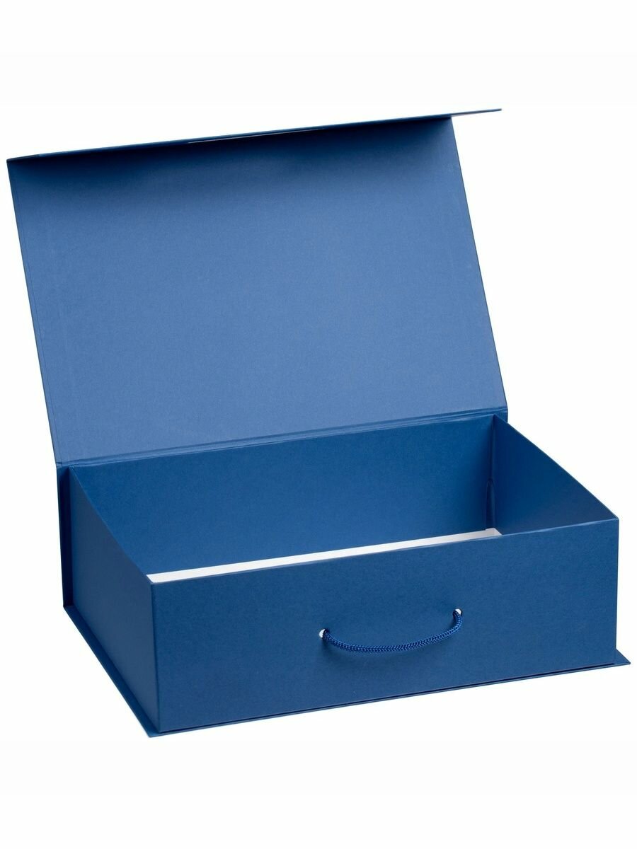 Коробка подарочная для хранения, с ручкой, 39х26х12.5, светло-синяя, подарок на День Рождения, на Выпускной, преподавателю девушке женщине