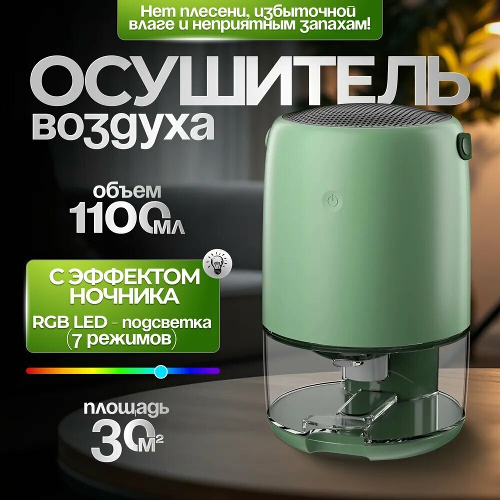 Осушитель воздуха B958 P33M, для дома, напольный/настольный, зелёный