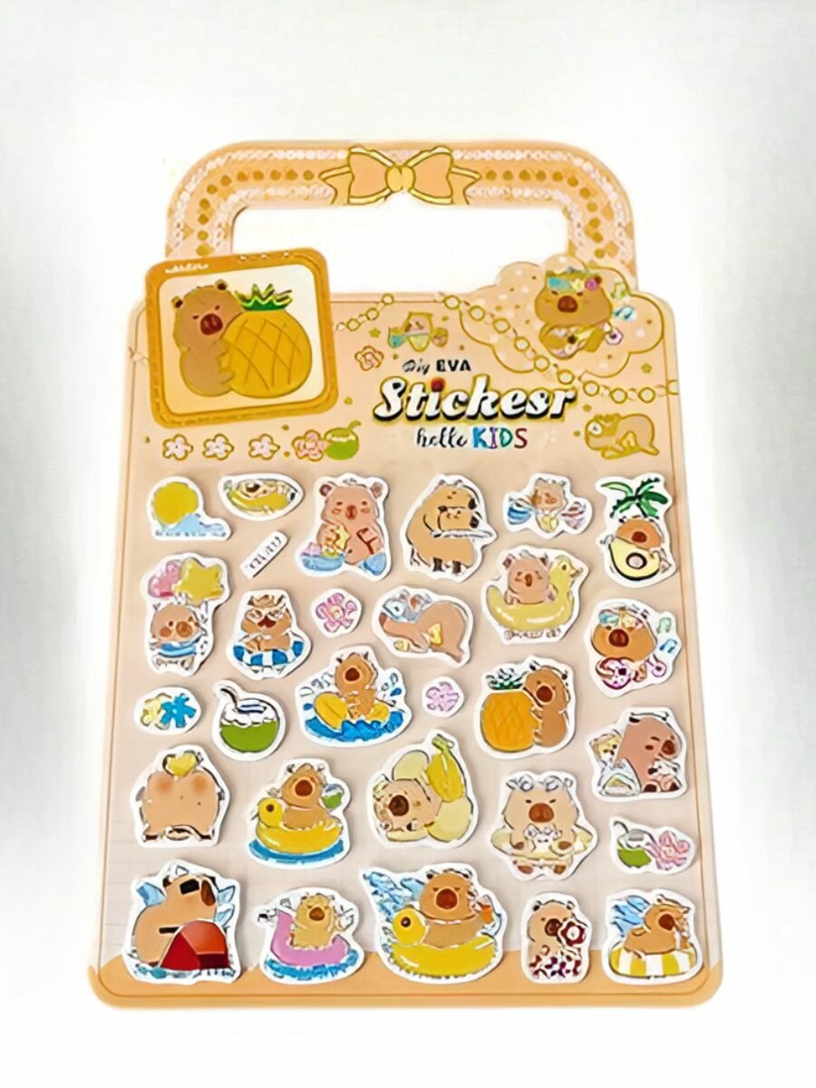 Детские водонепроницаемые наклейки c Капибара, декоративные стикеры, сумочка