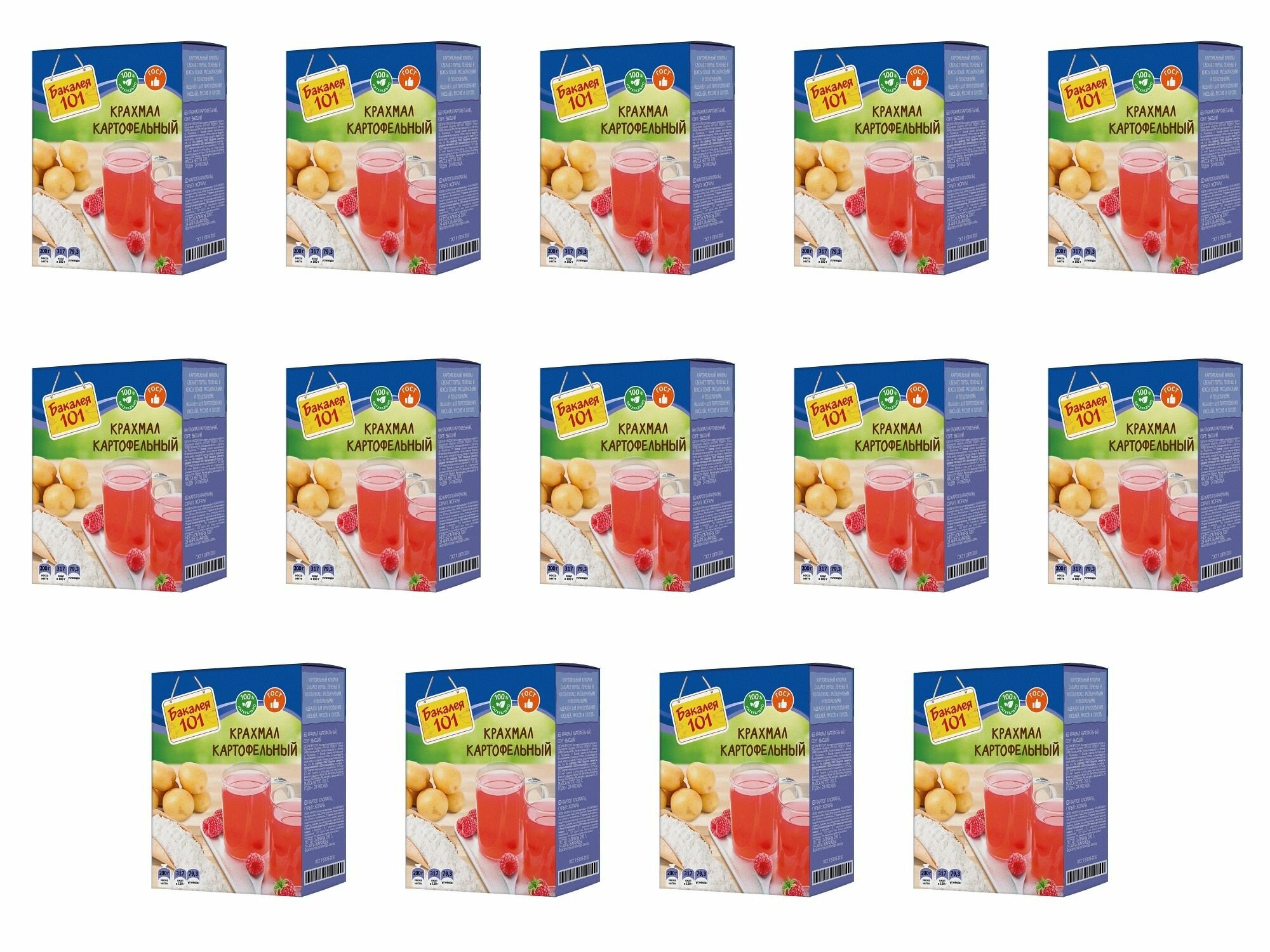 Бакалея 101 Крахмал картофельный, 200 г, 14 уп в коробке
