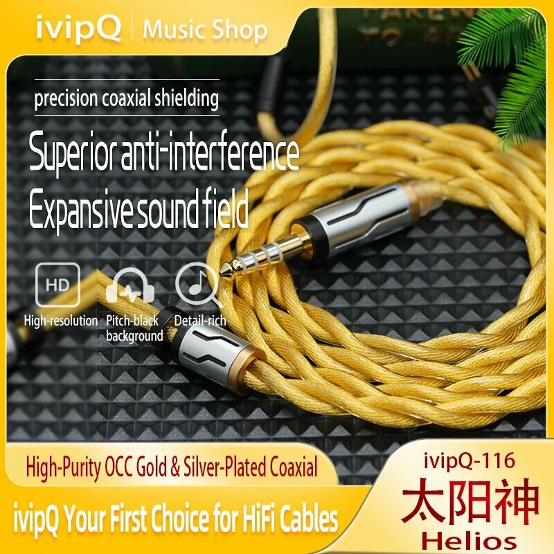 IvipQ Helios 2-ядерный аудиокабель для наушников 4.4mm-Normal 2PIN