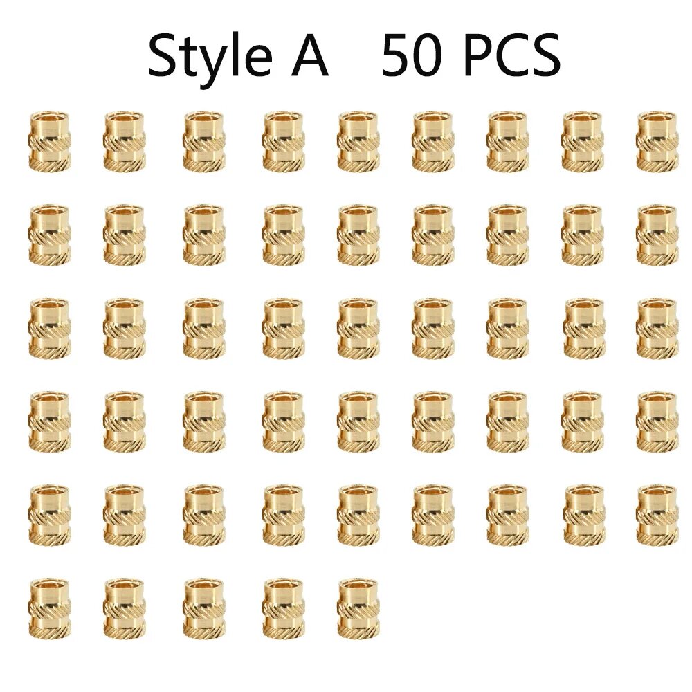 Медные вставки гайки M2 M2.5 M3 M4 M5 M6 M4x4x6, Style A(50Pcs)