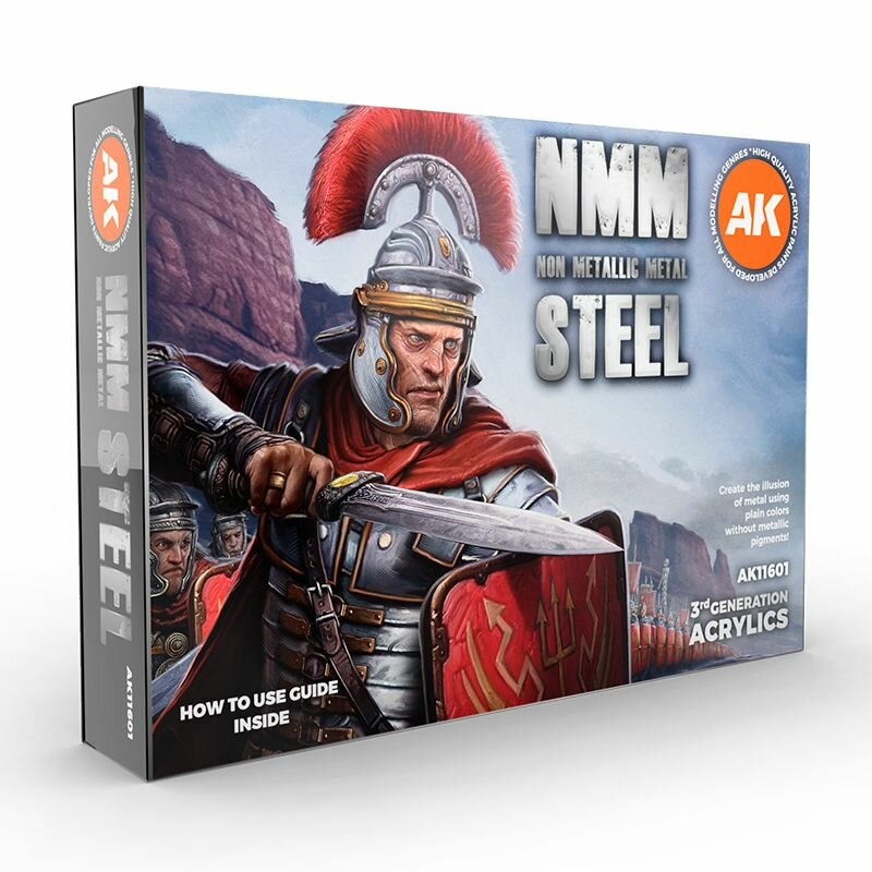 Набор акриловых красок AK Interactive NMM (Non Metallic Metal) Steel Set