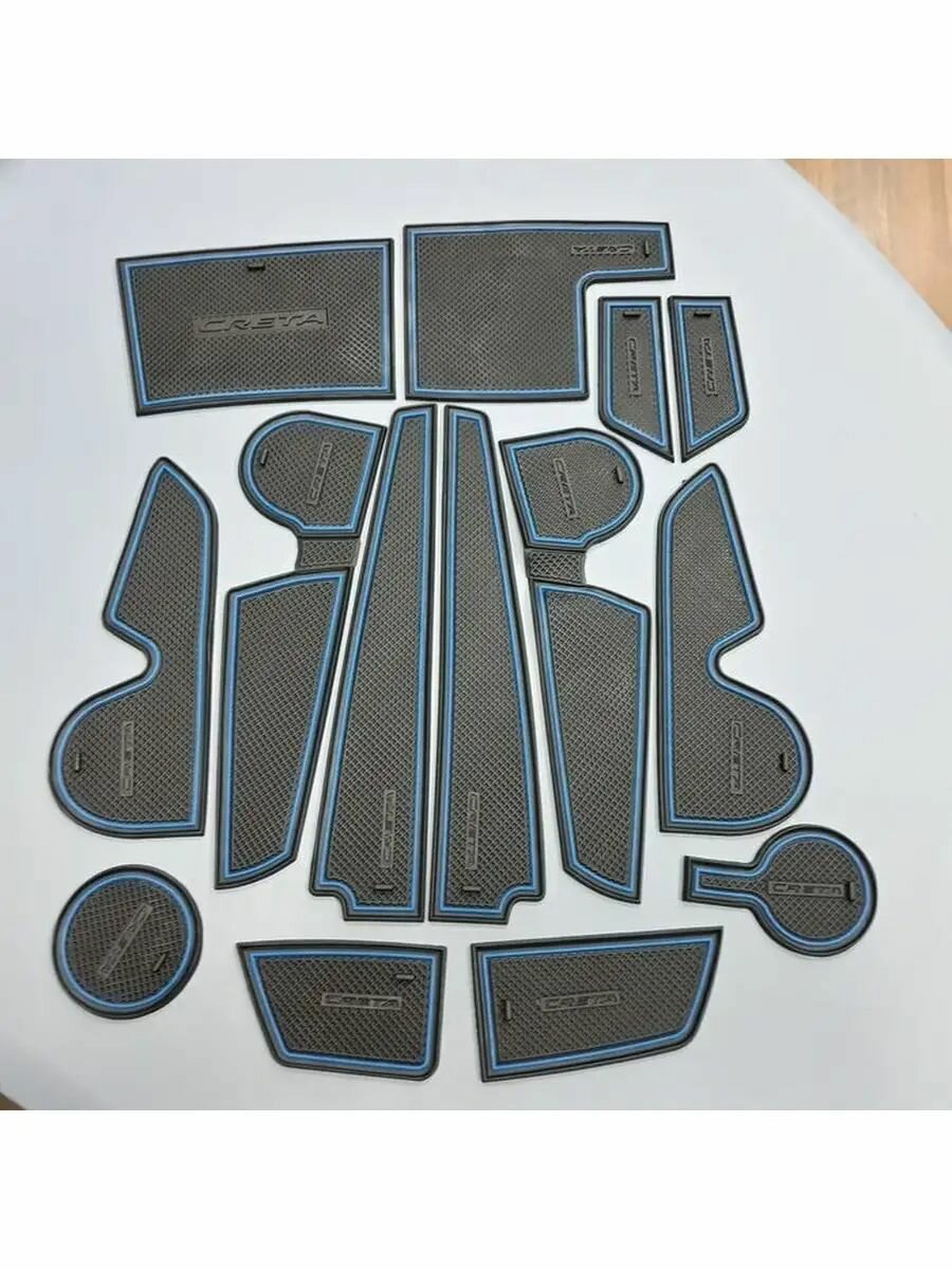 Коврики в ниши салона Lada Granta 2 Лада Гранта (2018-н. в) (кромка синяя)