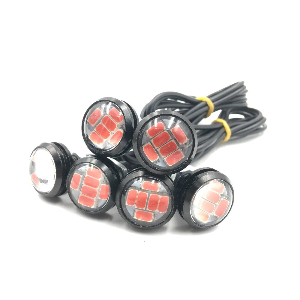 6 шт. светодиодные дневные ходовые огни «Орлиный глаз» 12 В 5730 6 SMD, точечные огни DRL, светодиодный ные красные мотоциклетные автомобильные лампы
