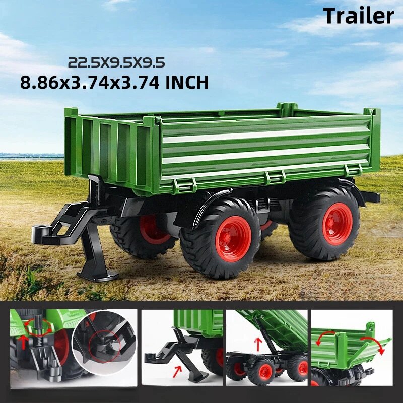 Большие масштабные игрушки-тракторы с подсветкой и звуками, прицеп для подарка на Хэллоуин и Рождество, день рождения