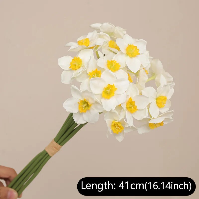6 шт./компл. искусственный цветок букет нарциссы шелковая ткань цветы украшение дома свадебное украшение фестиваль вечерние нарцисс декор