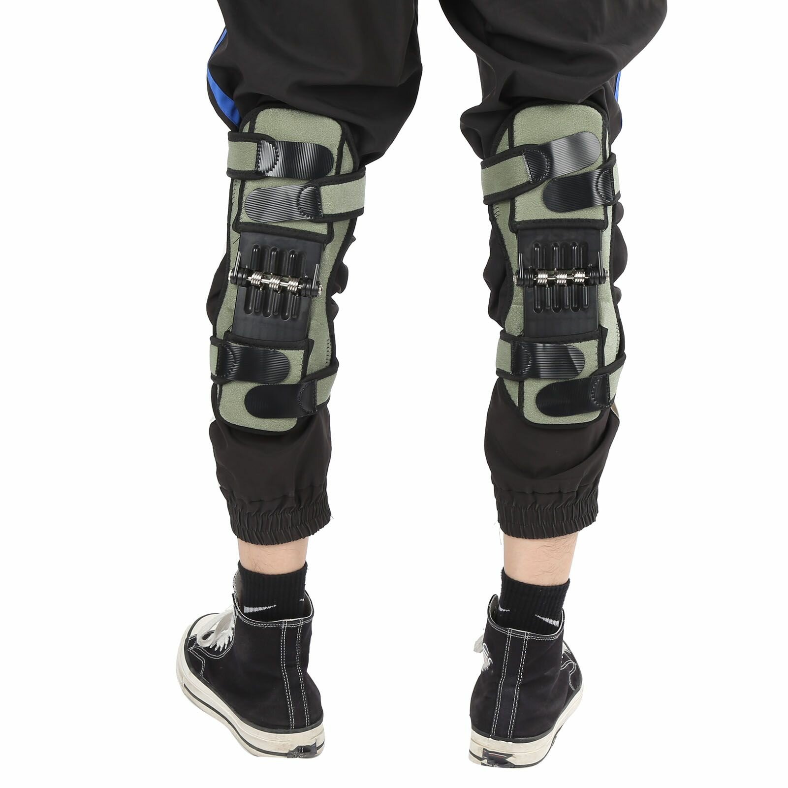 Усилитель для защиты колена, поддерживающие подушечки для суставов, восстановительная скоба, пружинная сила, усилитель колена, зеленый, серый, 1 пара