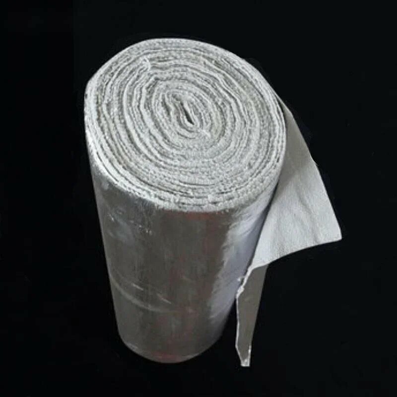 Огнеупорное одеяло толщиной 2 мм, устойчивое к высокой температуре 1260 ℃, ткань из керамического волокна, шлак для сварки, огнеупорный нагрев, with Aluminum Foil, w 0.5m x L 0.5m, Thickness 2mm