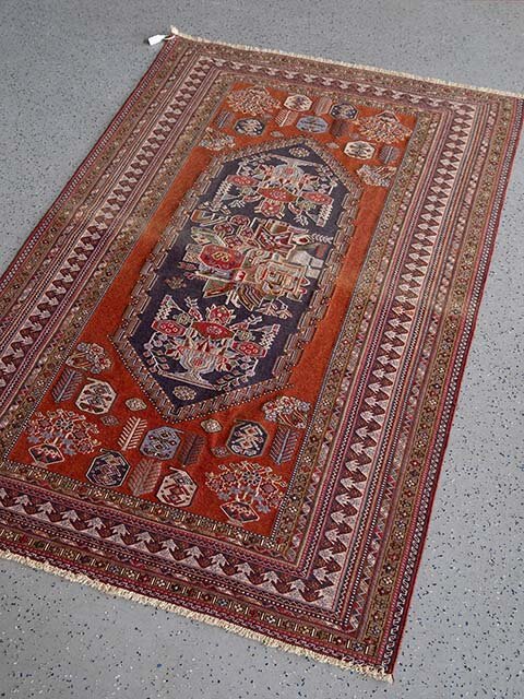 Безворсовый мягкий ковер иранский из шерсти 1074