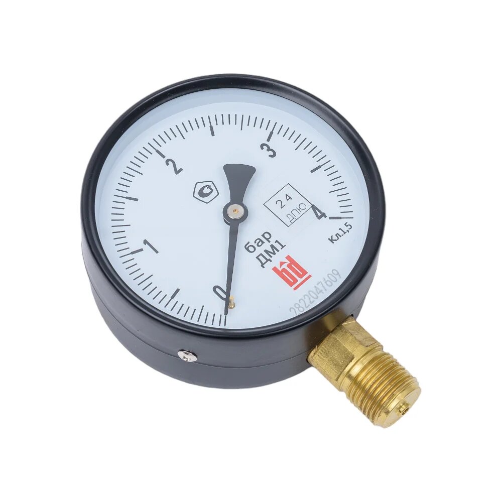 BD Манометр ДМ 1 Т2 100 Р (0-4) бар, кл.1,5, G1/2 1151100017