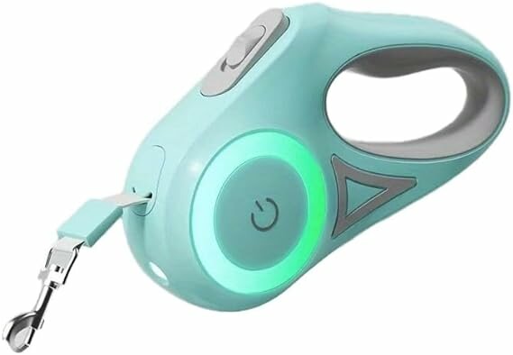 Автоматический выдвижной поводок для собак с фонариком и безопасными светодиодными лампами