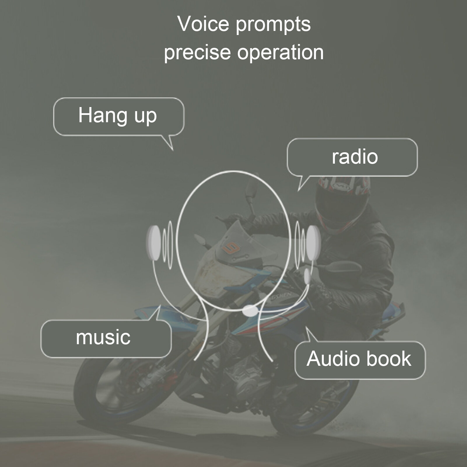 Гарнитура для шлема мотоцикла Bluetooth 5.0 водонепроницаемая, чистый голос, защита от помех, беспроводной вызов для безопасной езды