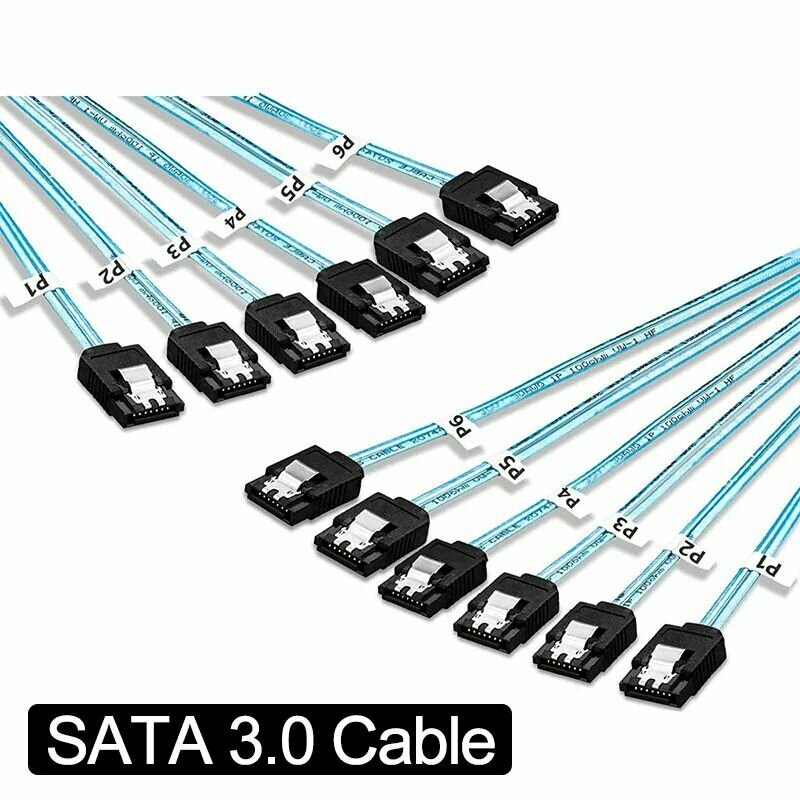 8 шт./комплект кабеля SATA 3.0, высокоскоростной кабель SATA 6 Гбит/с, кабель SAS для сервера, кабель HDD SDD DVD, драйверы SSD, кабель для передачи данных