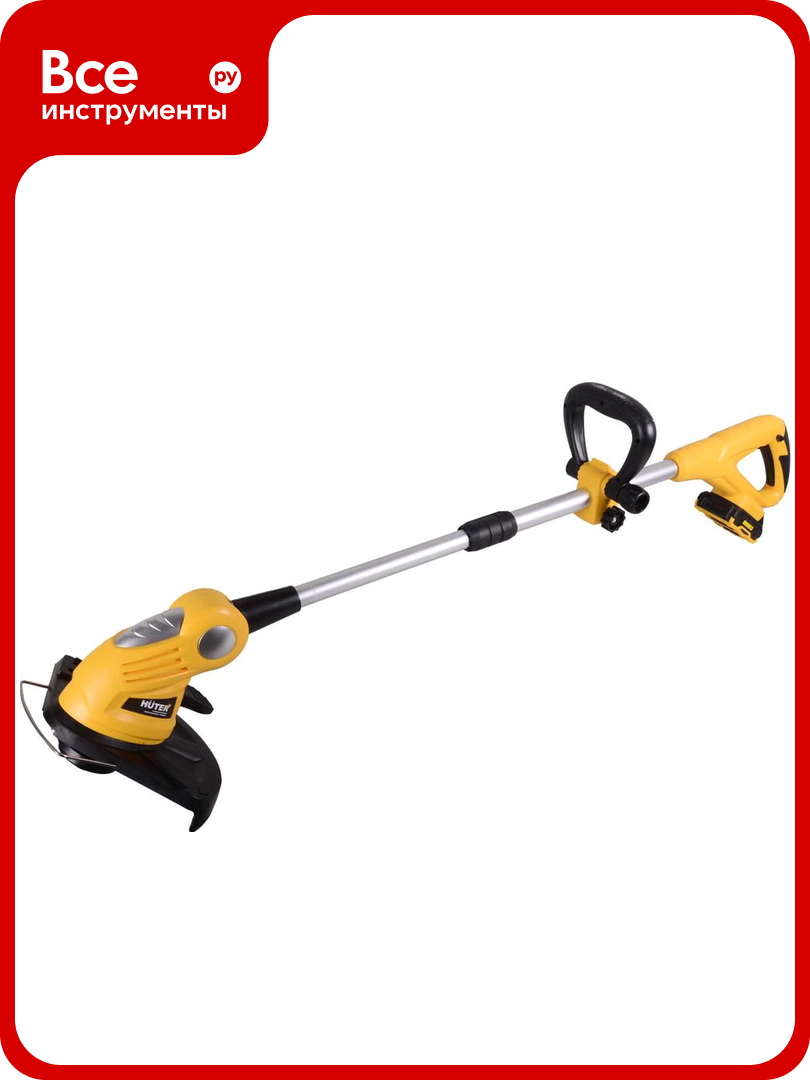 Аккумуляторный триммер Huter GET-20-2Li 70/1/9, 28 см, щеточный двигатель, Li‑ion аккумулятор, подача лески