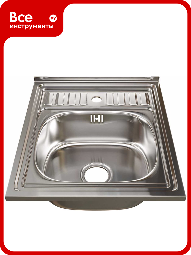 Мойка mixline 60х50х16 см, 0.6, выпуск 3 1/2, с сифоном 527974, на обратной стороне чаши