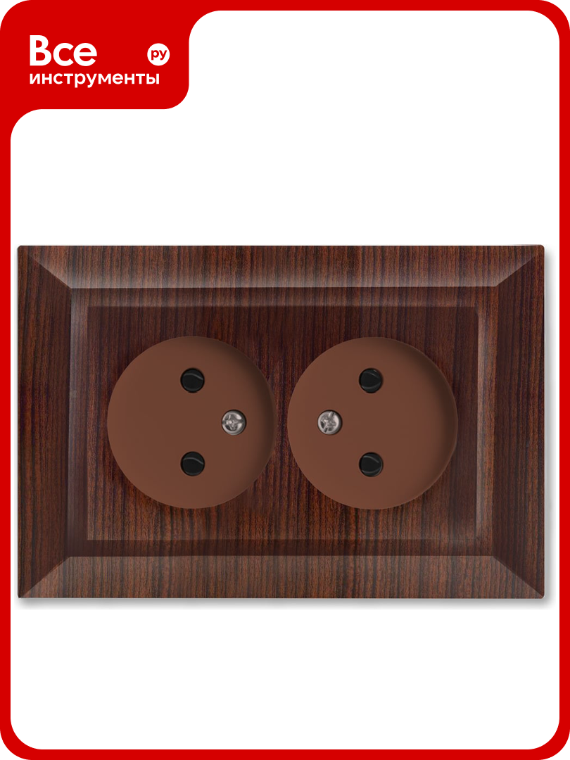 Розетка Metronex Electric Roma двойная без заземления FRZ00010201FRN