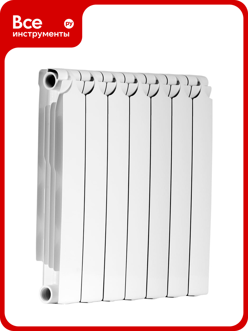 Биметаллический радиатор Теплоприбор, 7 секций, обогрев 13,3 м², BR1-500/07