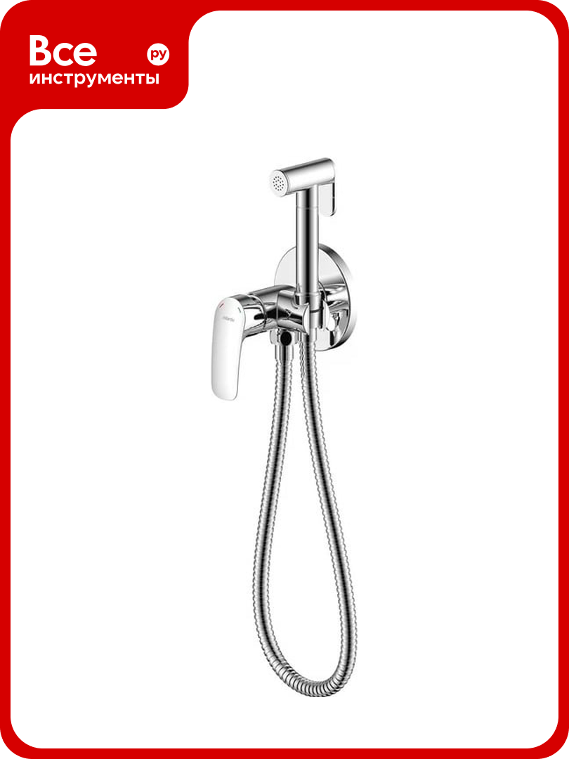 Встраиваемый смеситель Milardo Rora с гигиеническим душем, глянцевый хром RORSBR0M08