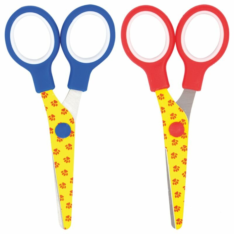 6 шт. Ножницы детские Мульти-Пульти "Приключения Енота" 13см, с рисунком на лезвиях, ассорти, европодвес