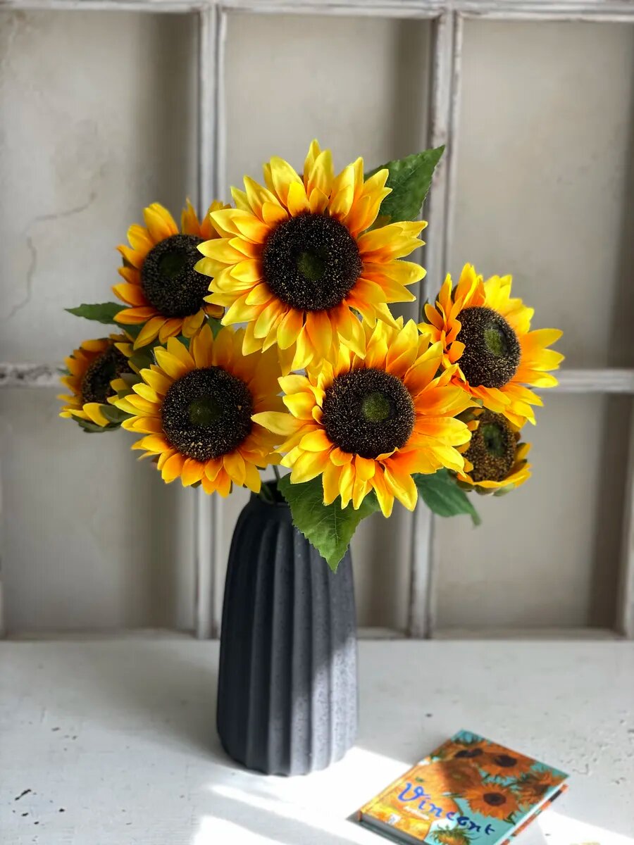 Букет для интерьера искусственные цветы Подсолнухи
