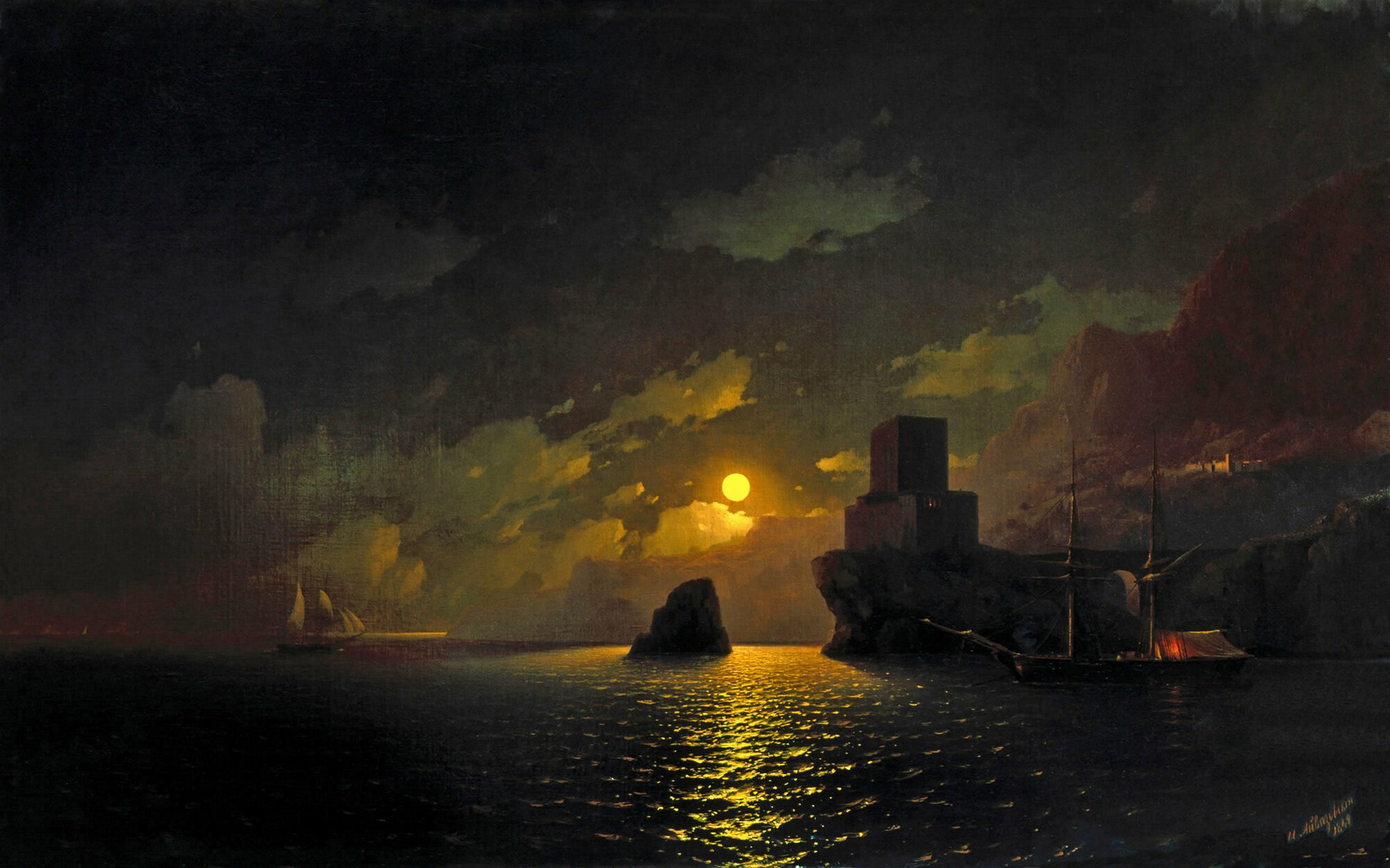 Картина Айвазовского Лунная ночь 80х50 см