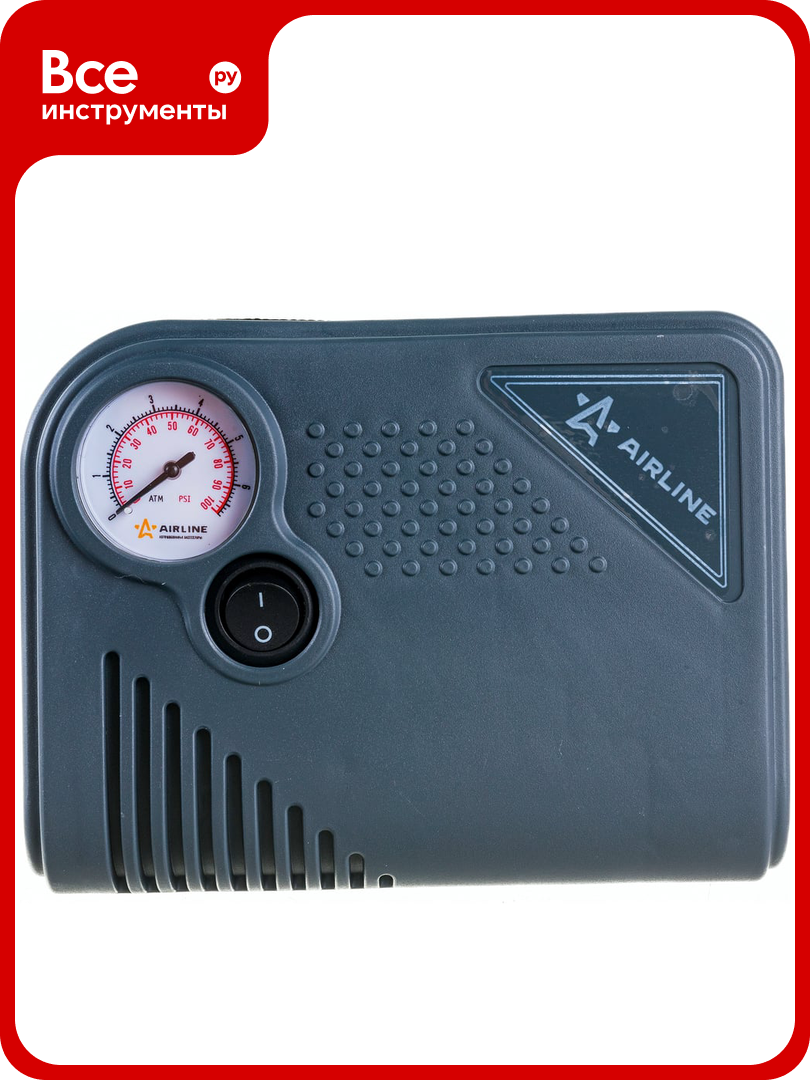 Компрессор Airline S-16 G пластиковый корпус, 20л/мин, 8 АТМ CA-016-09G, накачивания колес размером