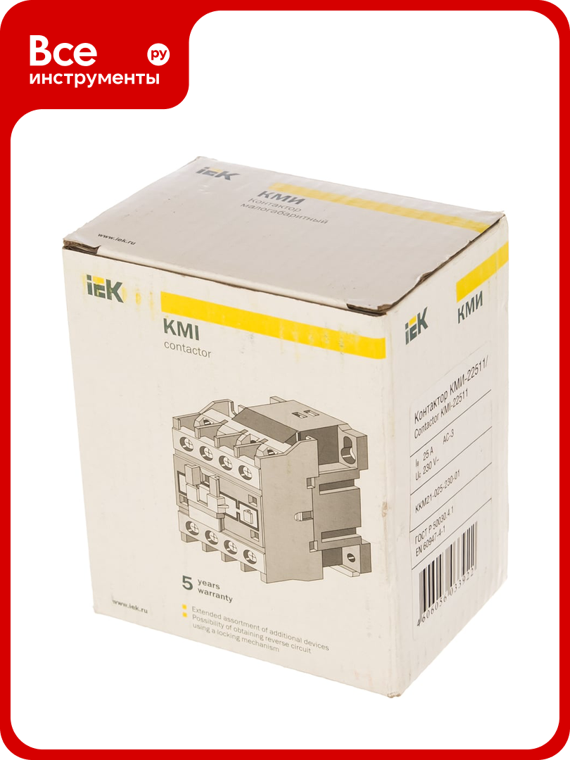 Контактор, IEK, IEK КМИ-22511 25А 220В ИЭК KKM21-025-230-01