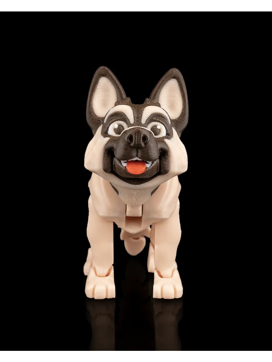 Немецкая овчарка, собачка подвижная игрушка на 3D принтере