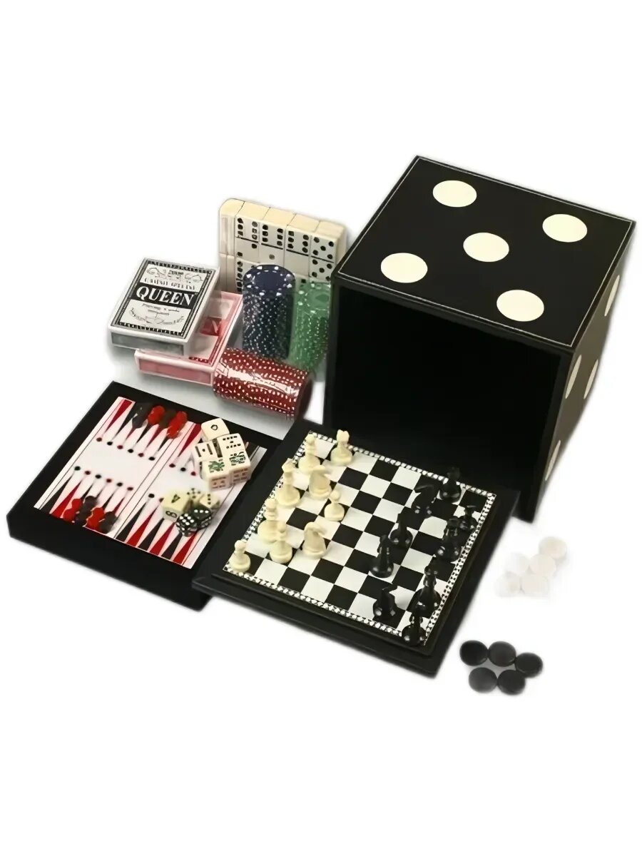 Набор настольных игр "5 в 1" Iron Duke DBT1610, дорожные, пластик